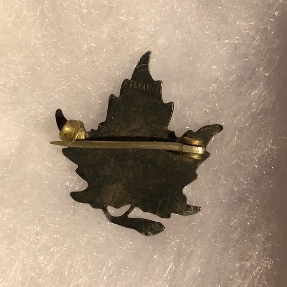 Vintage | Jewelry | Vtg Sterling Enamel Canadian Maple Leaf Crest Pin ...